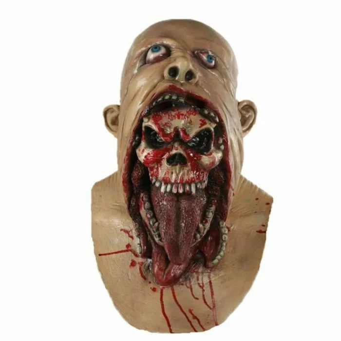 Hyper-Realistic Skull-in-Mouth Halloween Mask – UrSuperMart